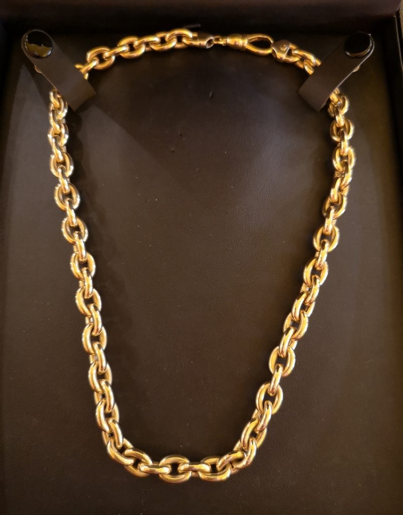 Chaine maille forçat en or 18 carats. - Achat Or en Belgique
