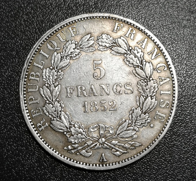 5 francs en argent Louis-Napoléon Bonaparte 1852 Paris. - Achat Or en ...