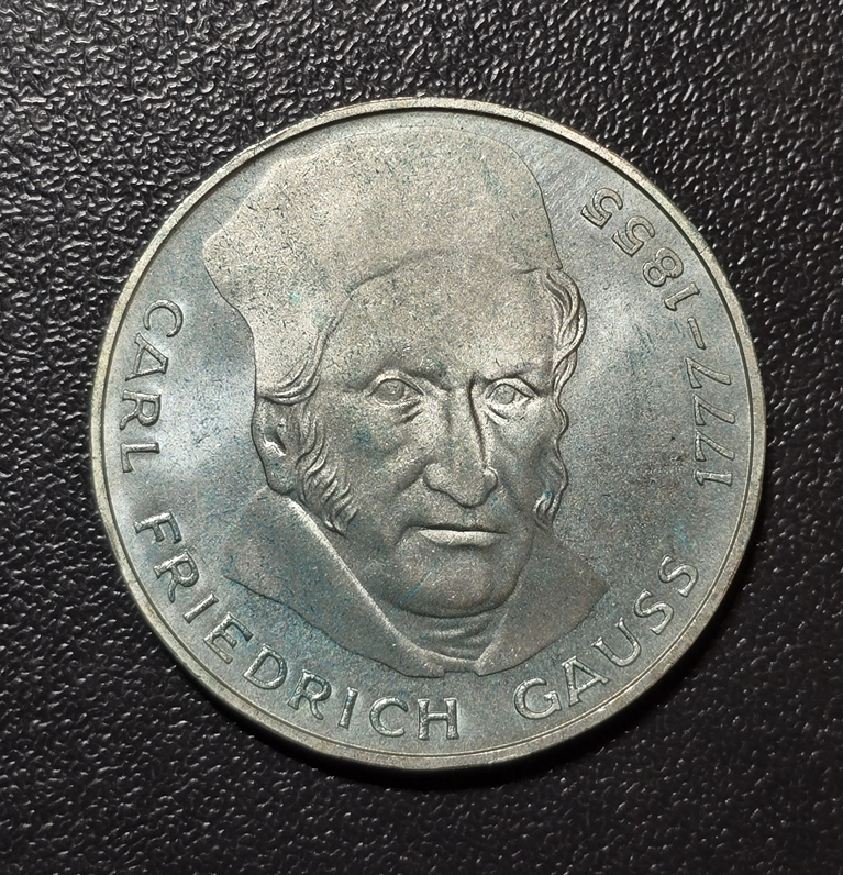 5 deutsche mark en argent Carl Friedrich Gauss 1977 J. - Achat Or en ...